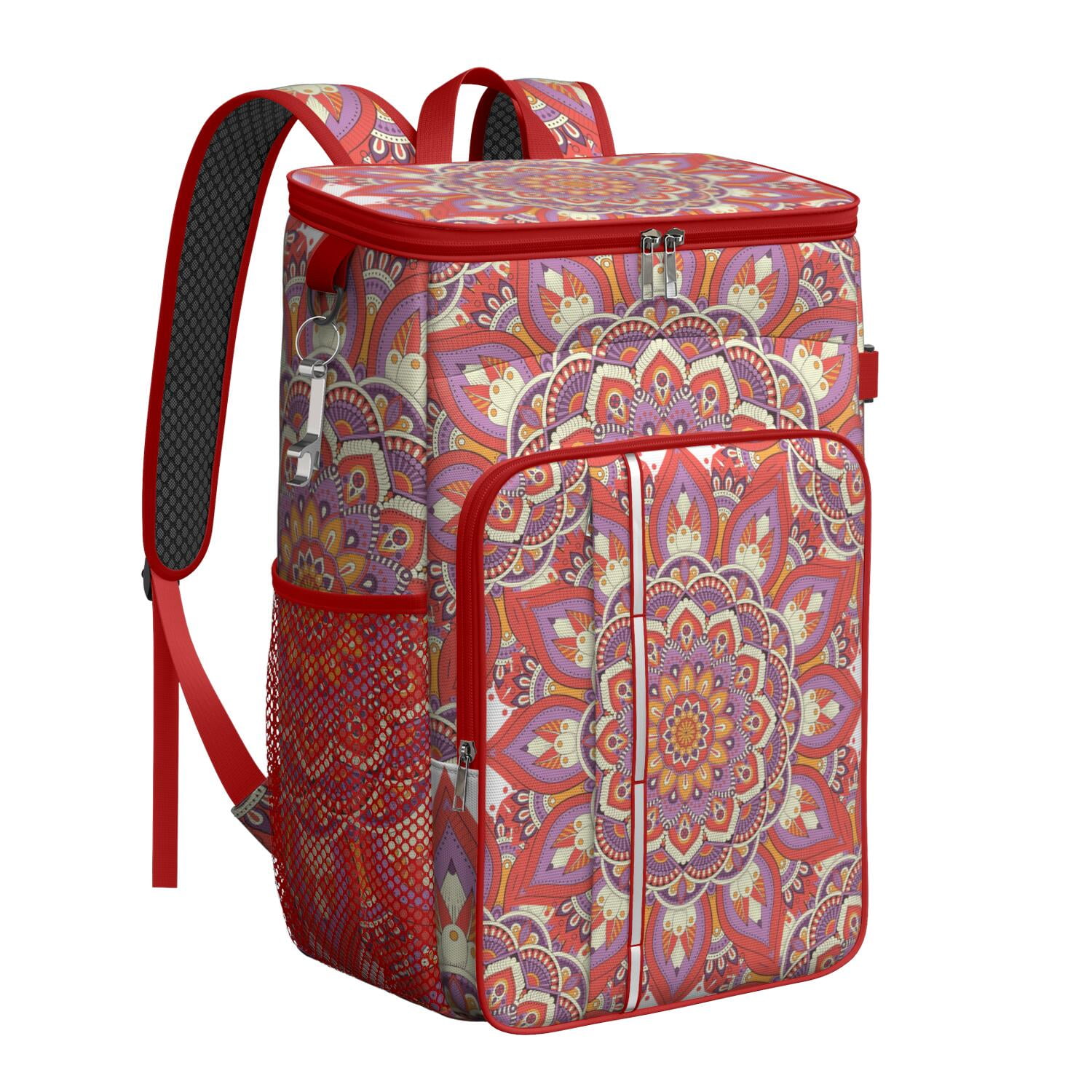 Backpack Cooler Mandala Ethnic Cultural Print, Waterproof Leakproof ...