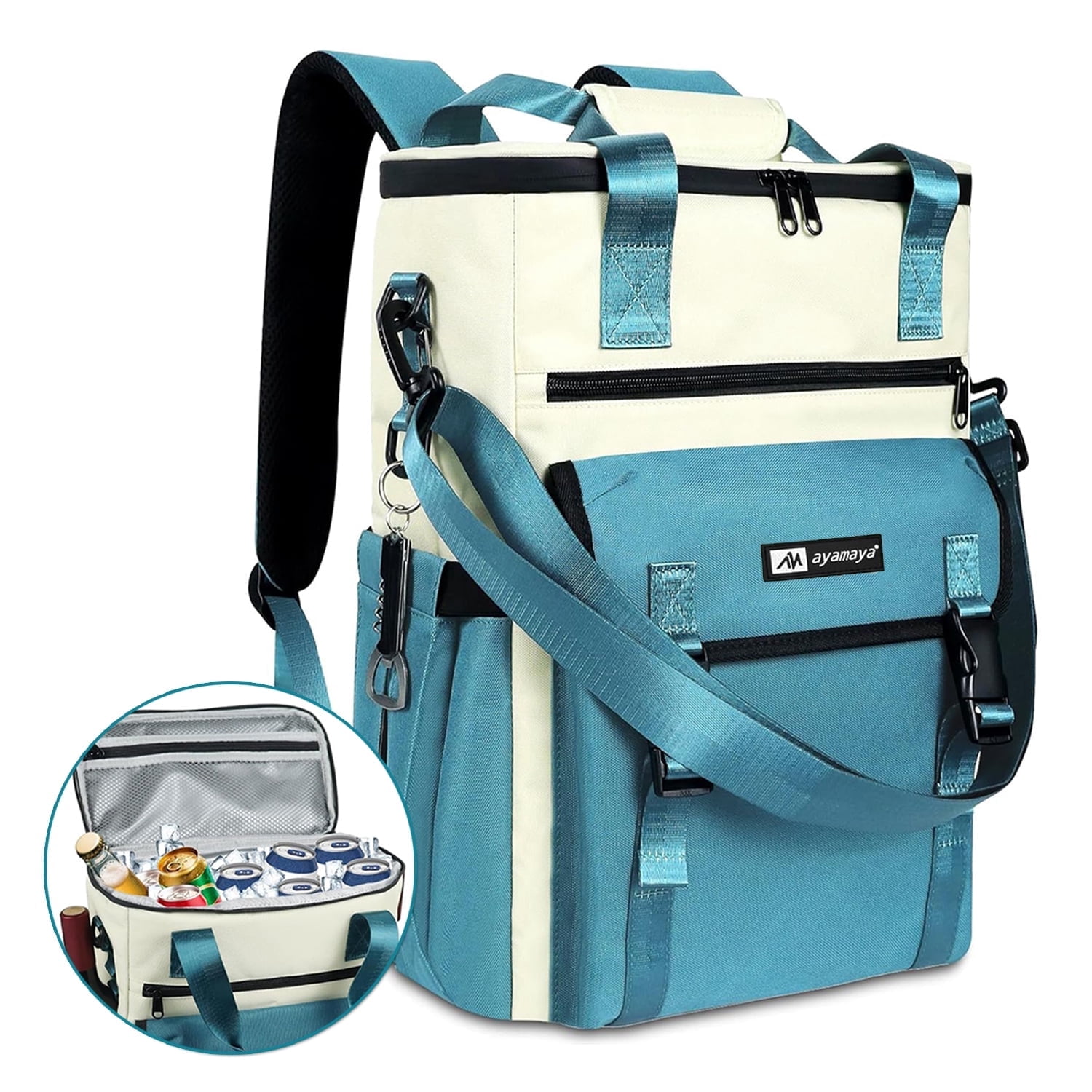 IC ICLOVER Backpack Cooler, 35 Cans Waterproof & Leakproof, Blue ...