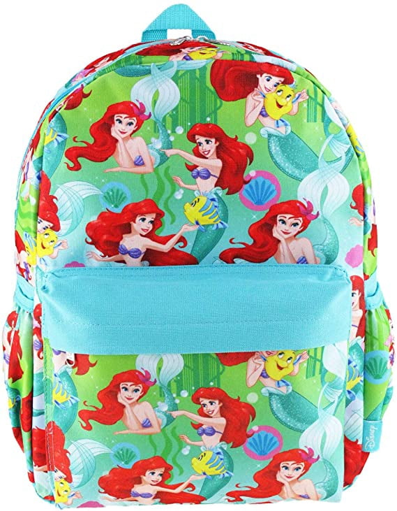 Backpack - Disney - Little Mermaid Green 16" All-Over Print - Walmart.com