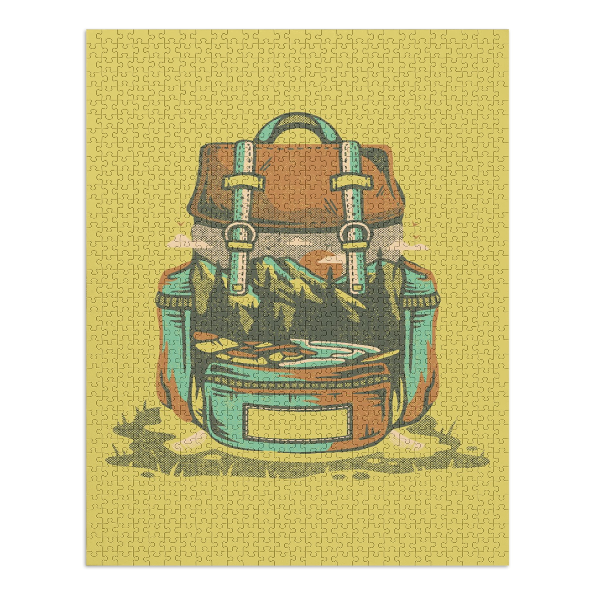 Backpack, Distressed Vector, Yellow (1000 Piece Puzzle, Size 19x27 ...