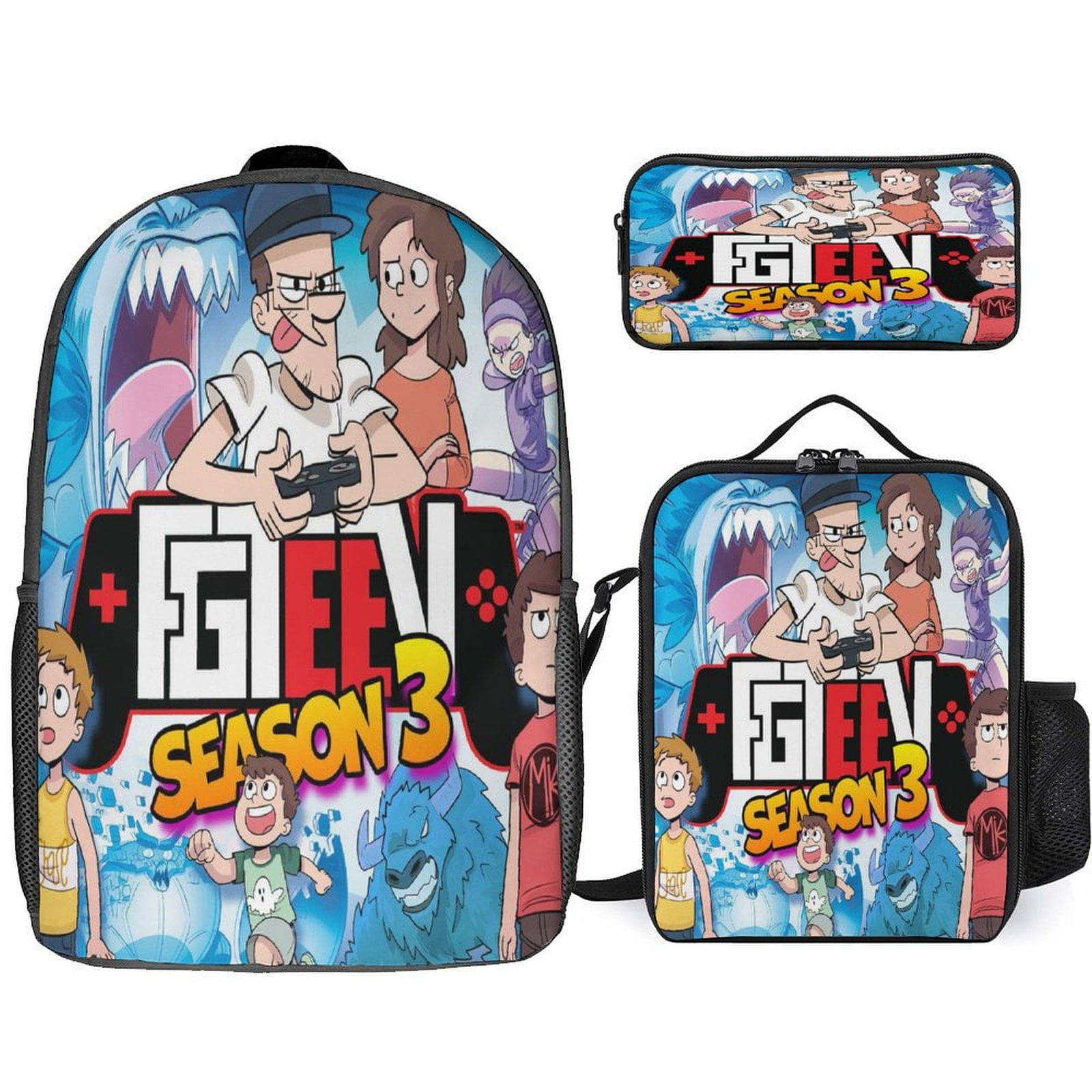 Backpack Fgteev Three Piece Set Combination Backpack + Pencil Case ...