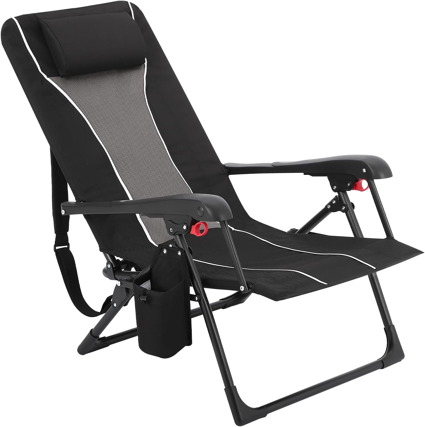 Backpack Folding Chaise Lounge Chair, Infinitely Adjustable Recliner ...