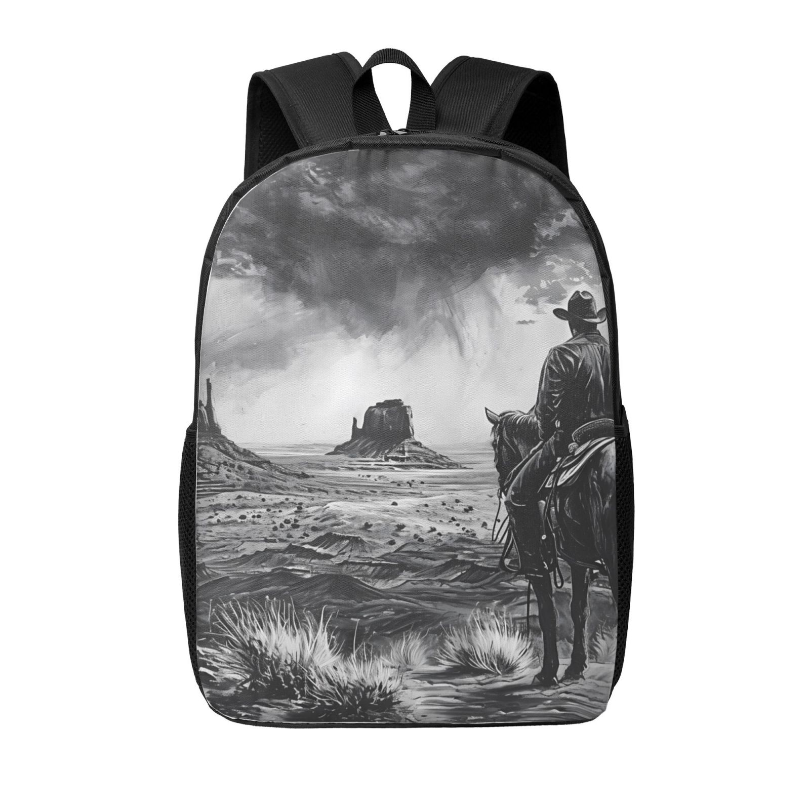 Backpack For School, 60s Black White Western Cowboy School Backpack For ...