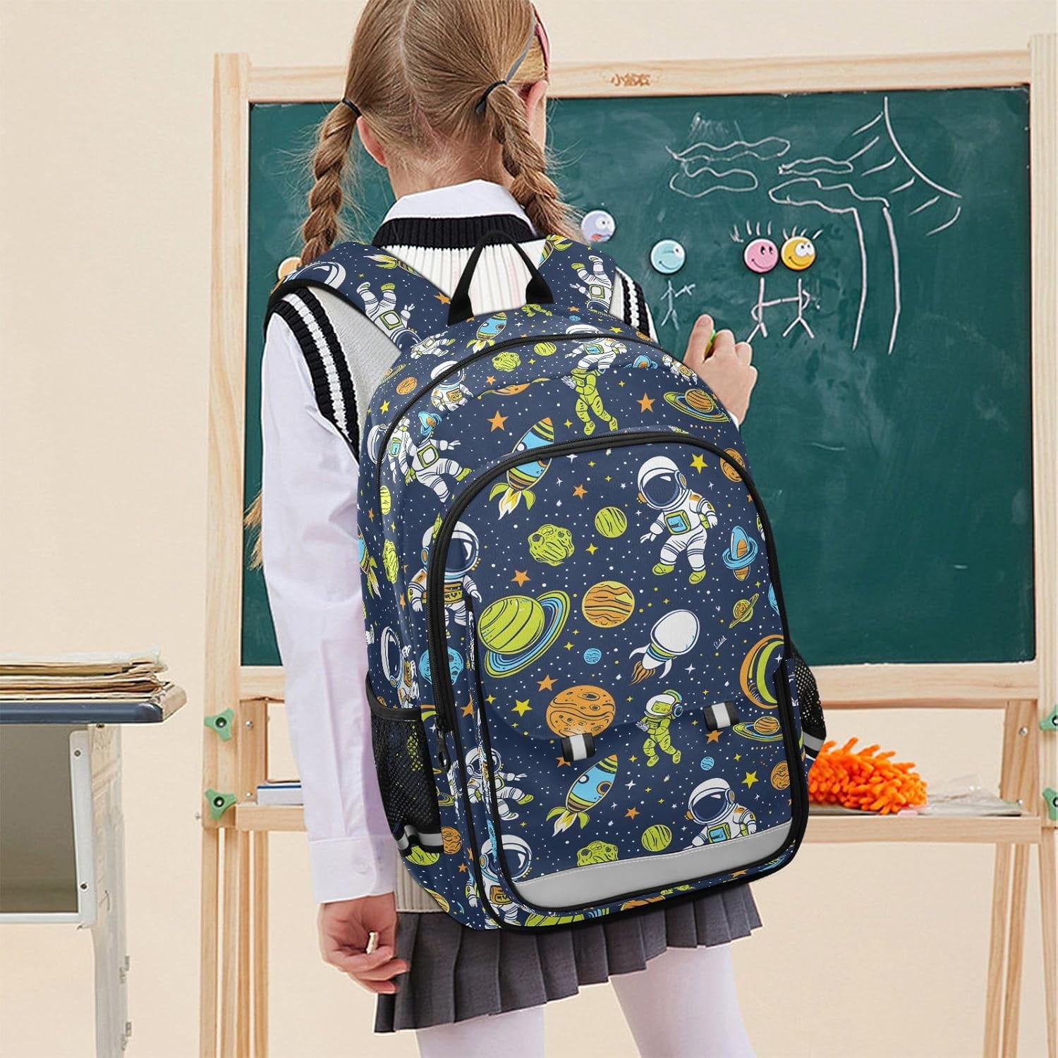 Backpack For School Astronauts And Alien In Space Laptop Backpack ...