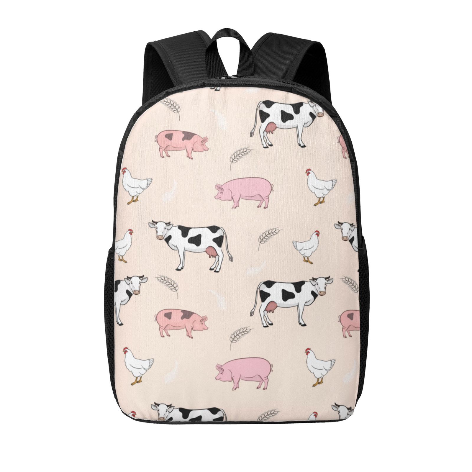 Backpack For School, Cow Pig Chicken Cute School Backpack For Boys And ...