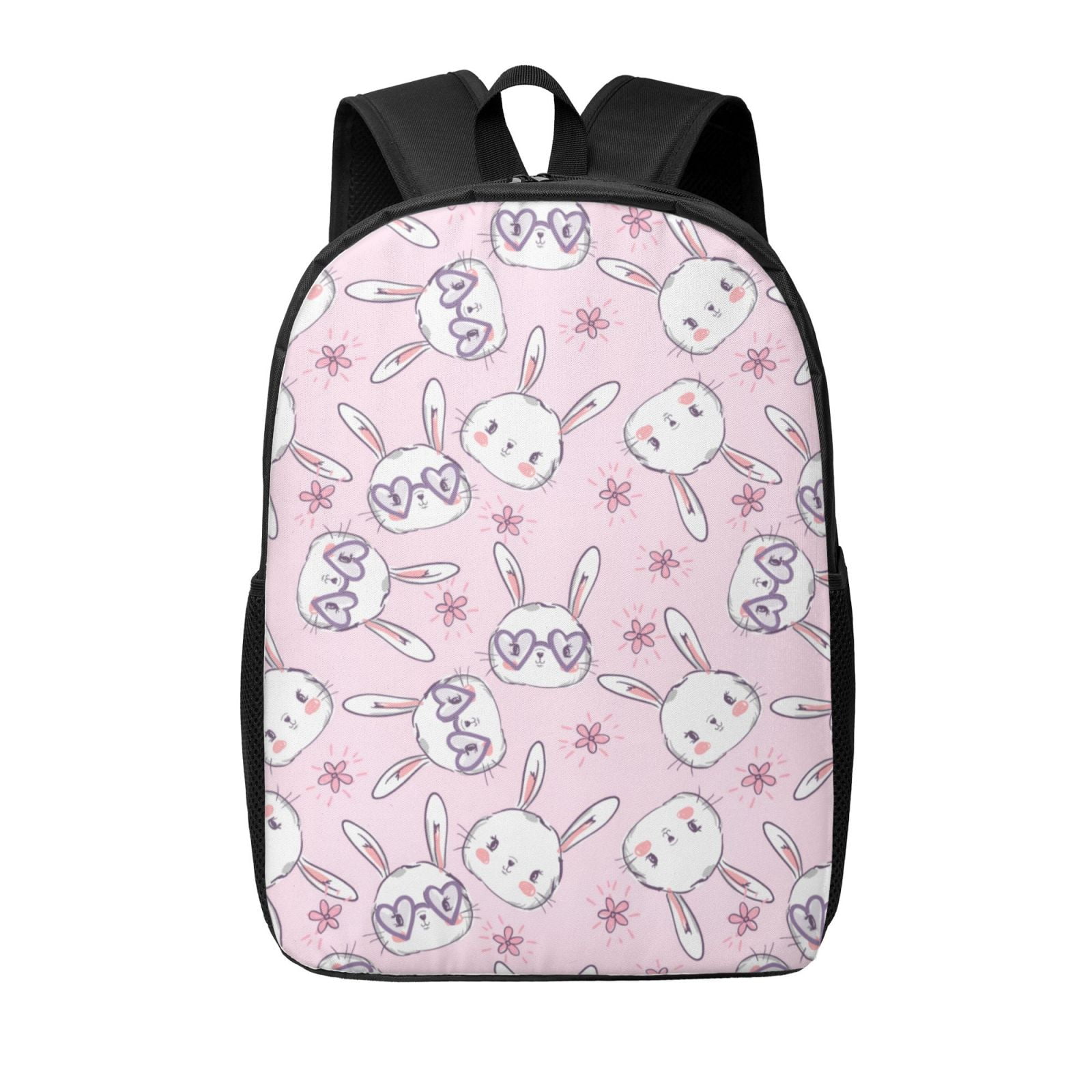 Backpack For School, Love Glasses Cute Rabbit Pink School Backpack For ...
