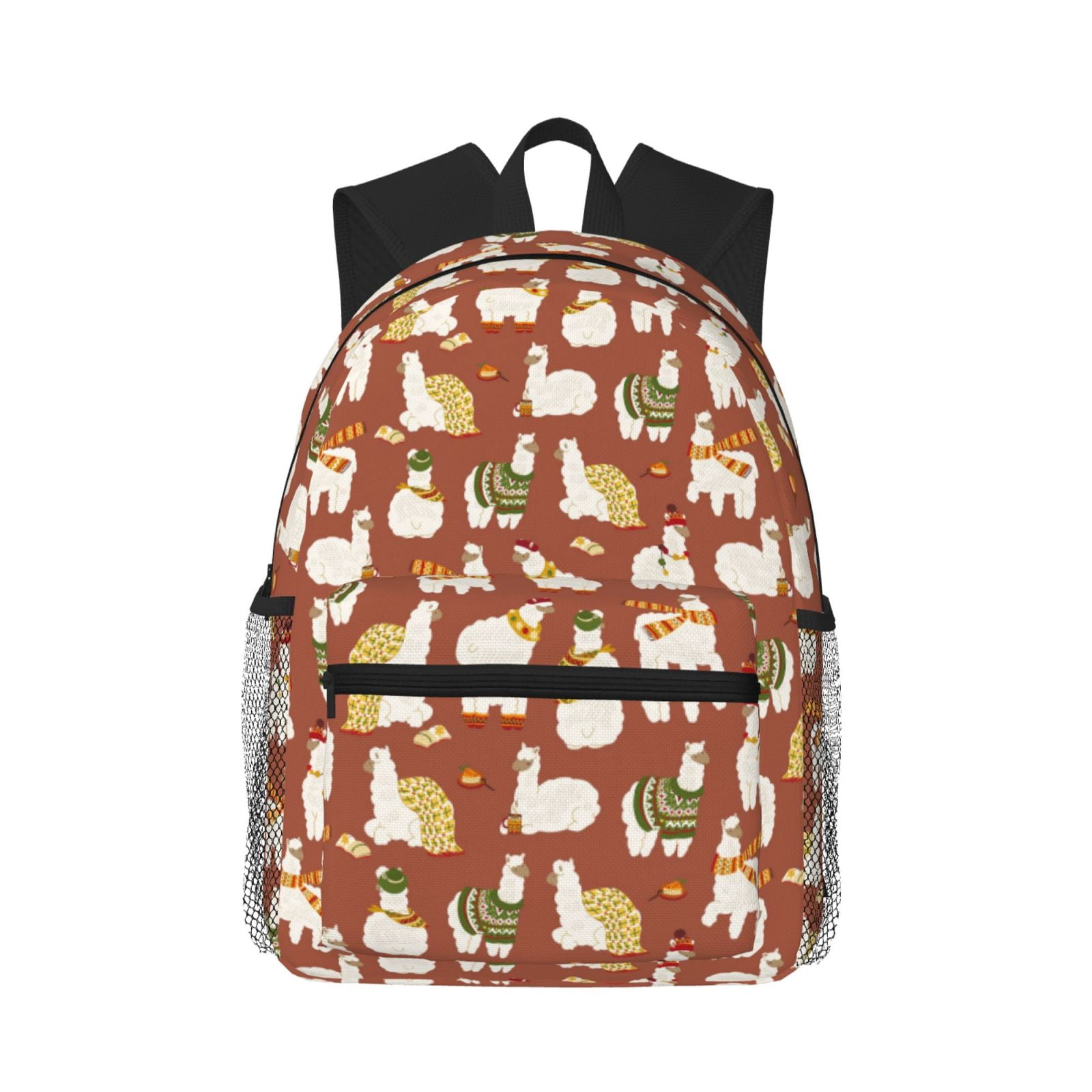 Backpack For Women/Men - Autumnal Cute Alpaca Brown Lightweight Travel ...