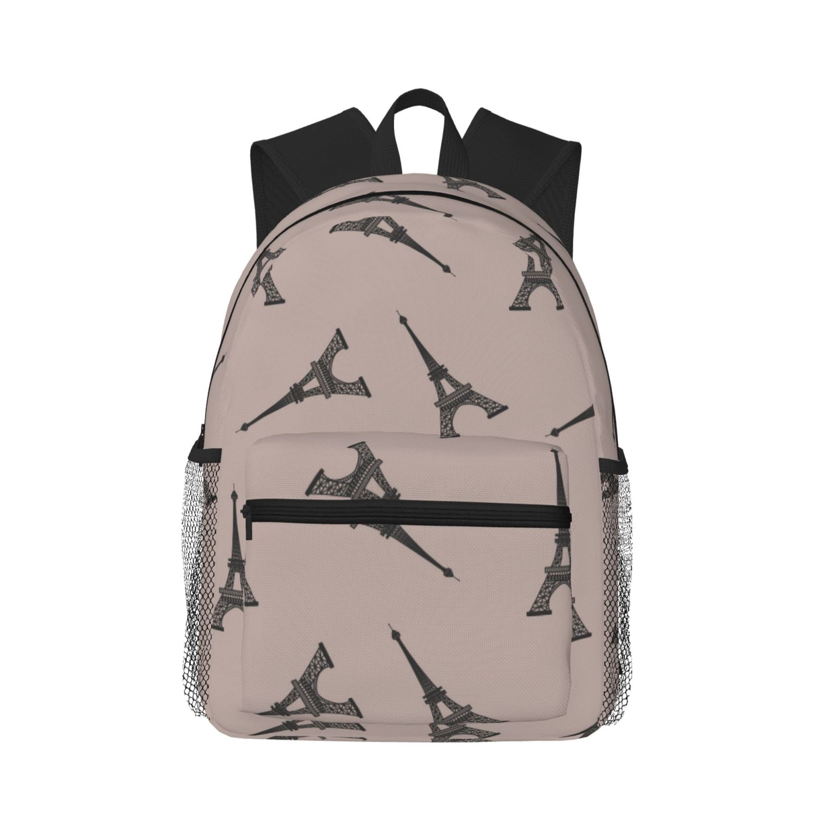Backpack For Women/Men - Black Eiffel Tower Lightweight Travel Bag ...