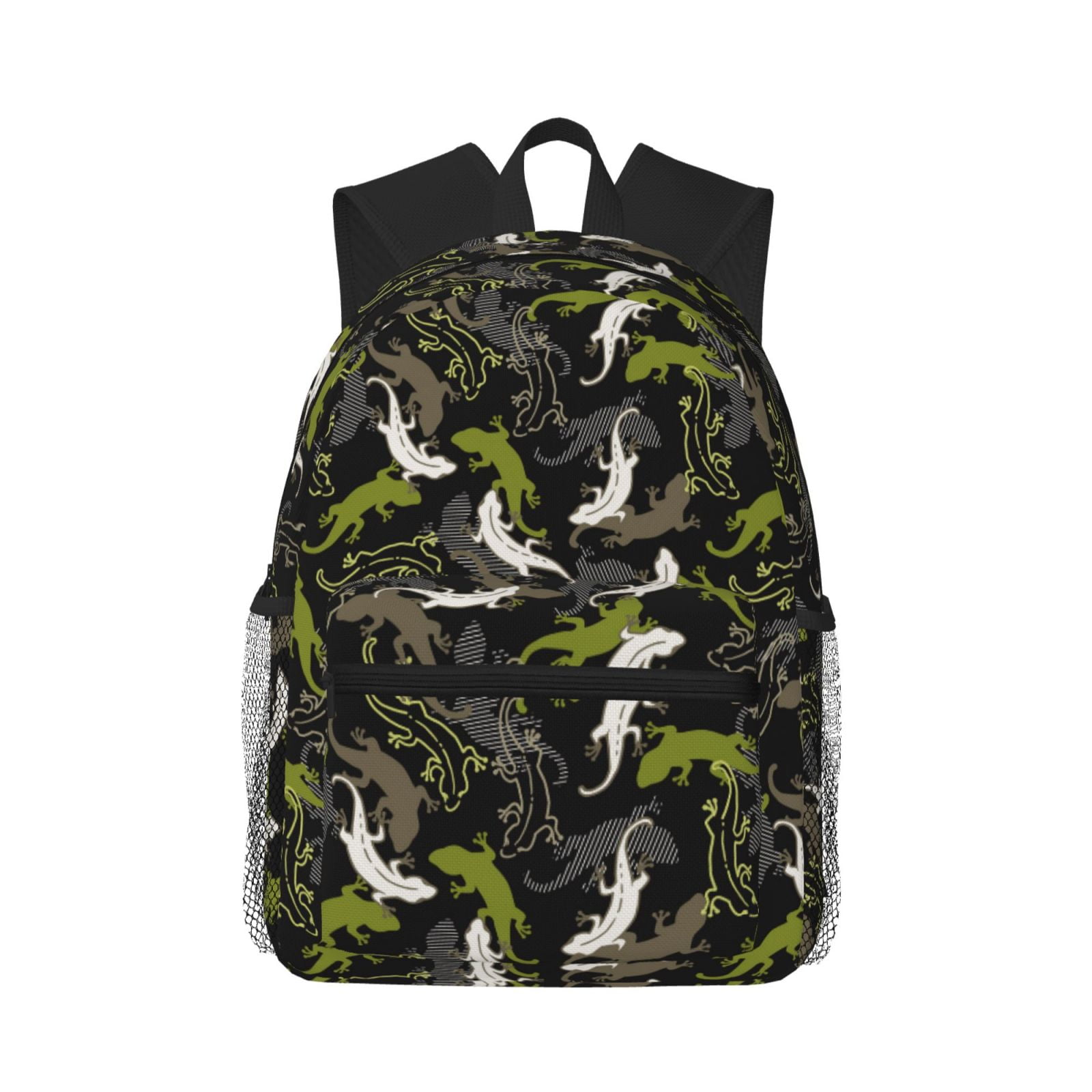 Backpack For Women/Men - Cartoon Cute Lizard Gecko Green Lightweight ...