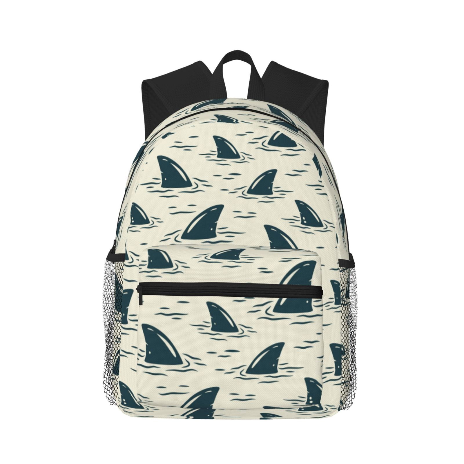 Backpack For Women/Men - Cartoon Wavy Shark Fin Lightweight Travel Bag ...