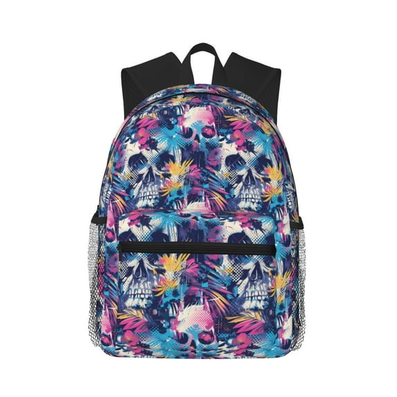 Backpack For Women/Men - Cool Skull Colorful Lightweight Travel Bag ...