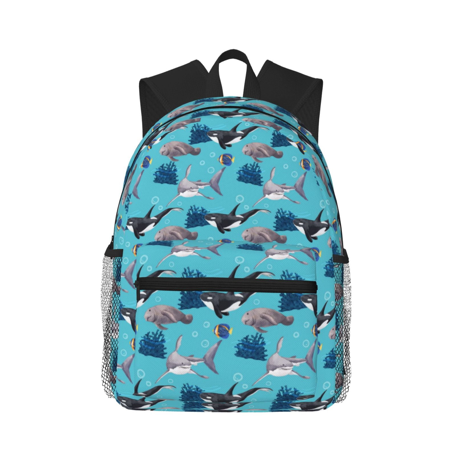 Backpack For Women/Men - Cute Shark Seal Whale Water Plant Lightweight ...