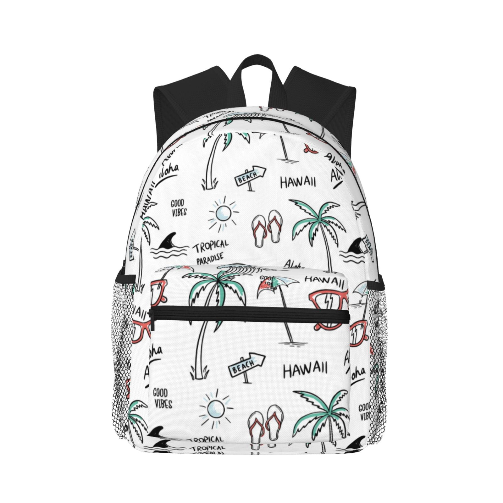 Backpack For Women/Men - Hawaii Palm Trees Flip Flops Lightweight ...