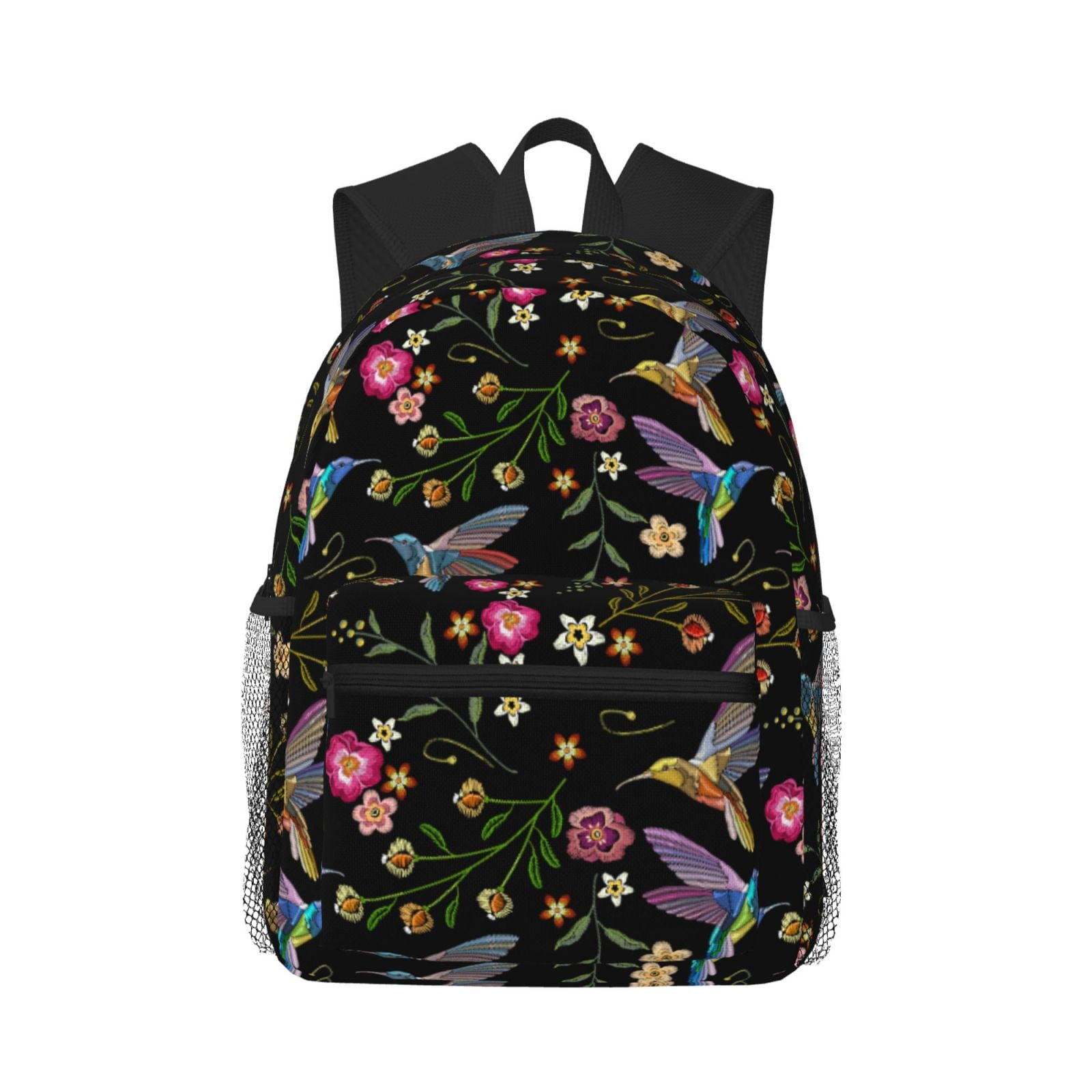 Backpack For Women/Men - Hummingbird Flower Pattern Lightweight Travel ...
