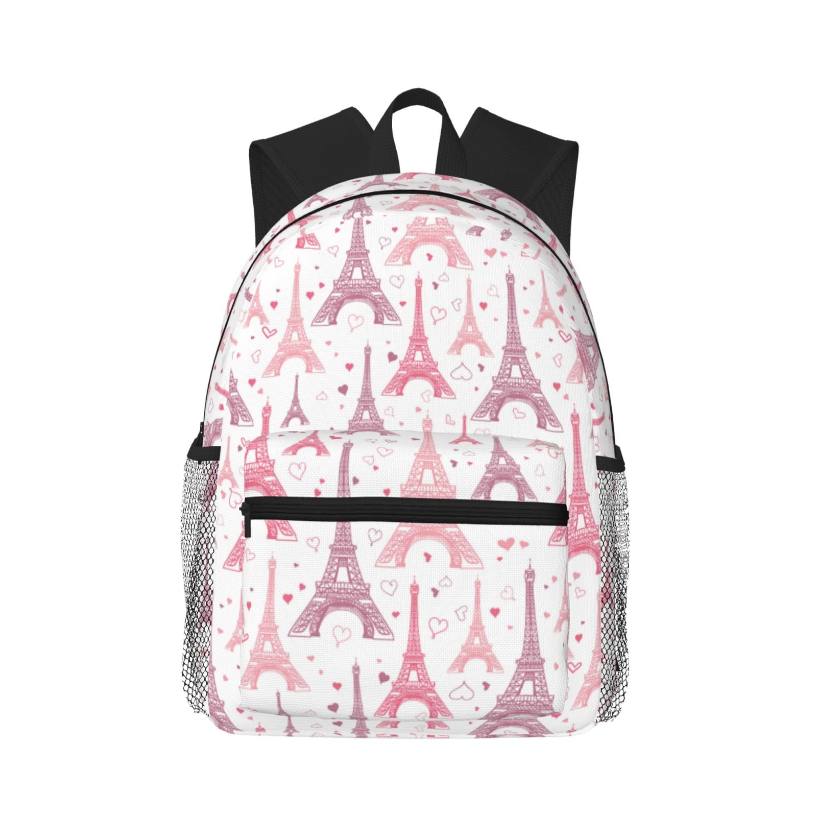 Backpack For Women/Men - Pink Eiffel Towers Lightweight Travel Bag ...