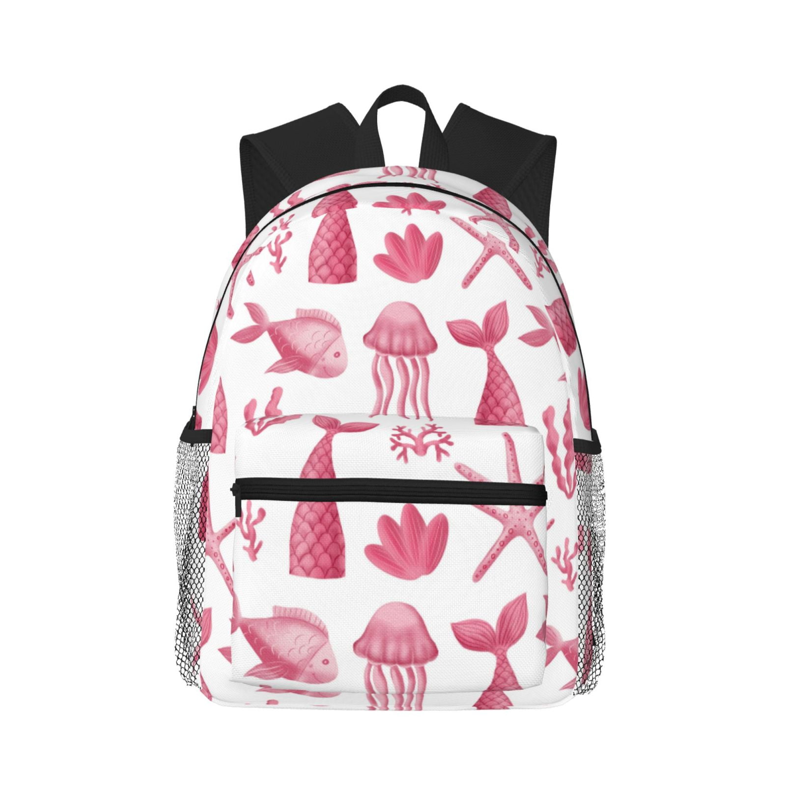 Backpack For Women/Men - Pink Fish Jellyfish Lightweight Travel Bag ...