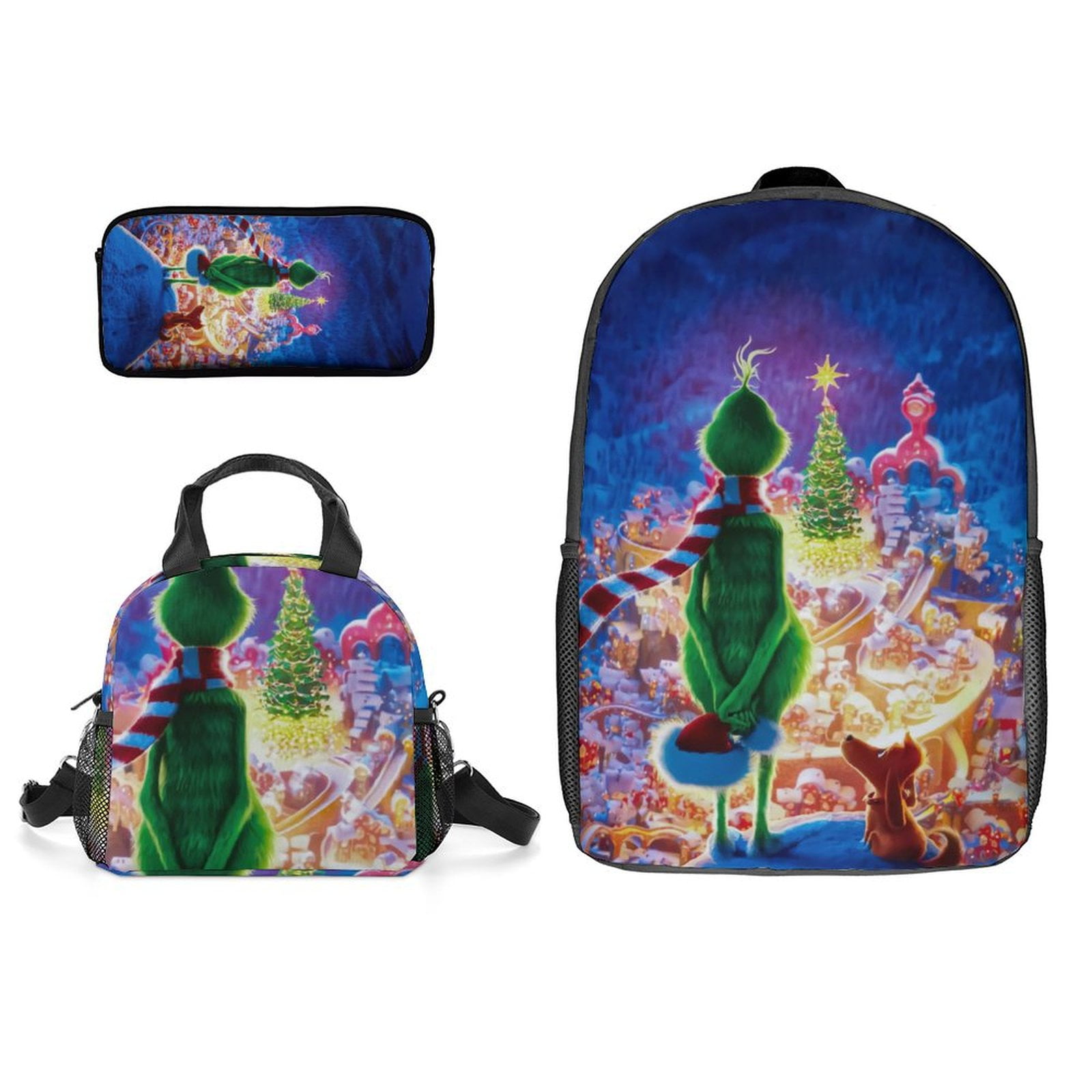 Backpack Grinch With Lunch Box Pencil Bag 3Set for Men Women - Walmart.com
