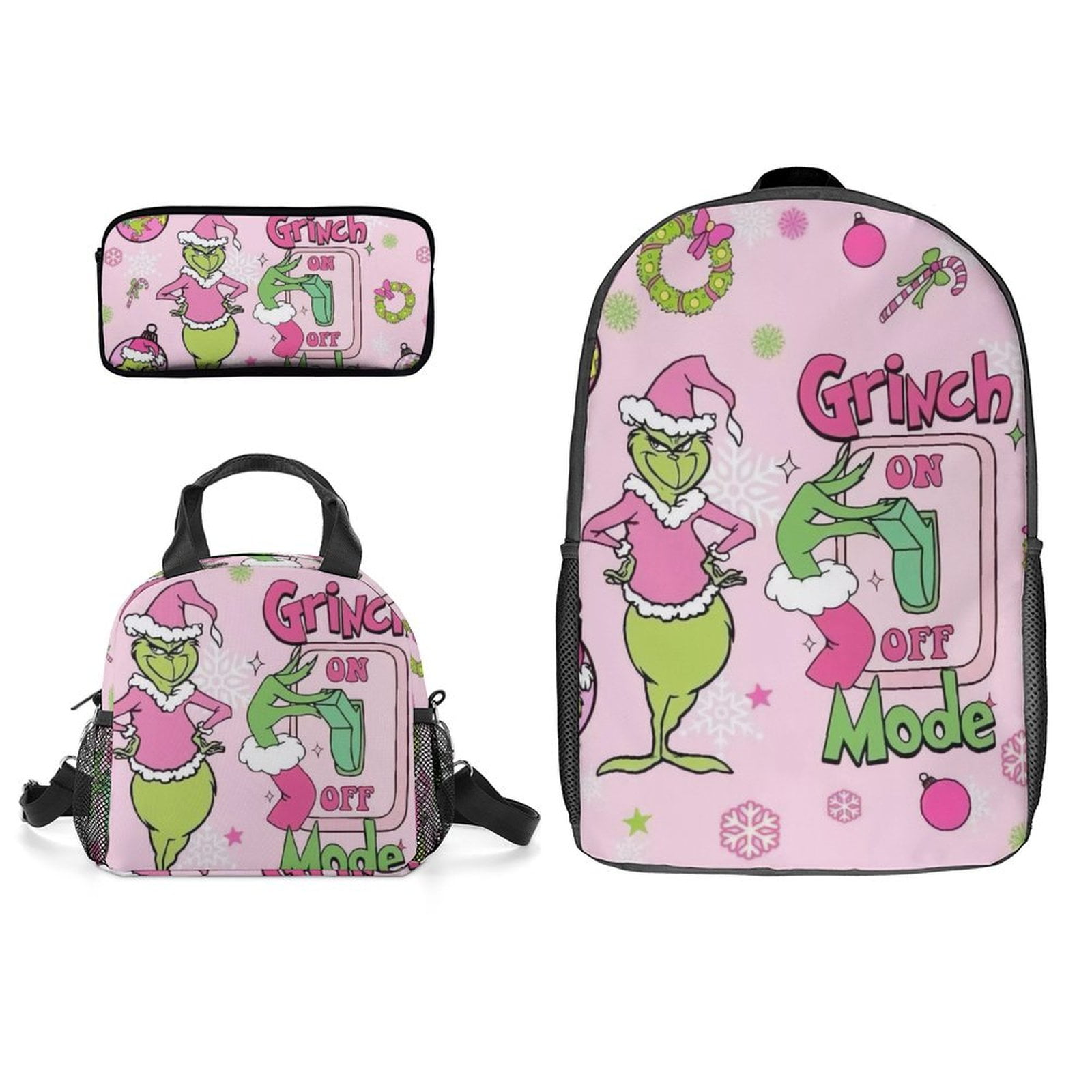 Backpack Grinch With Lunch Box Pencil Bag 3Set for Men Women - Walmart.com