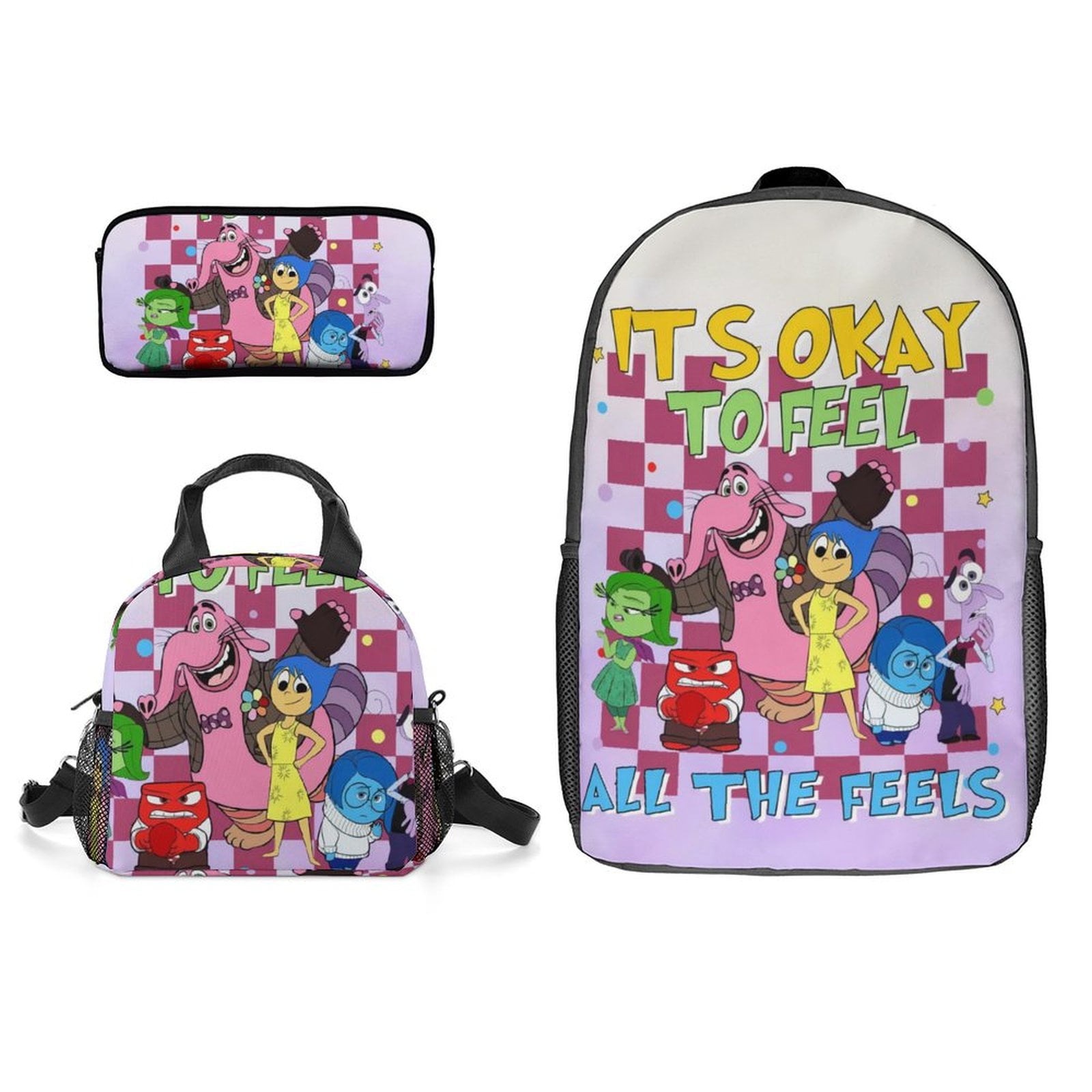 Backpack Inside Out2 With Lunch Box Pencil Bag 3Set for Men Women ...