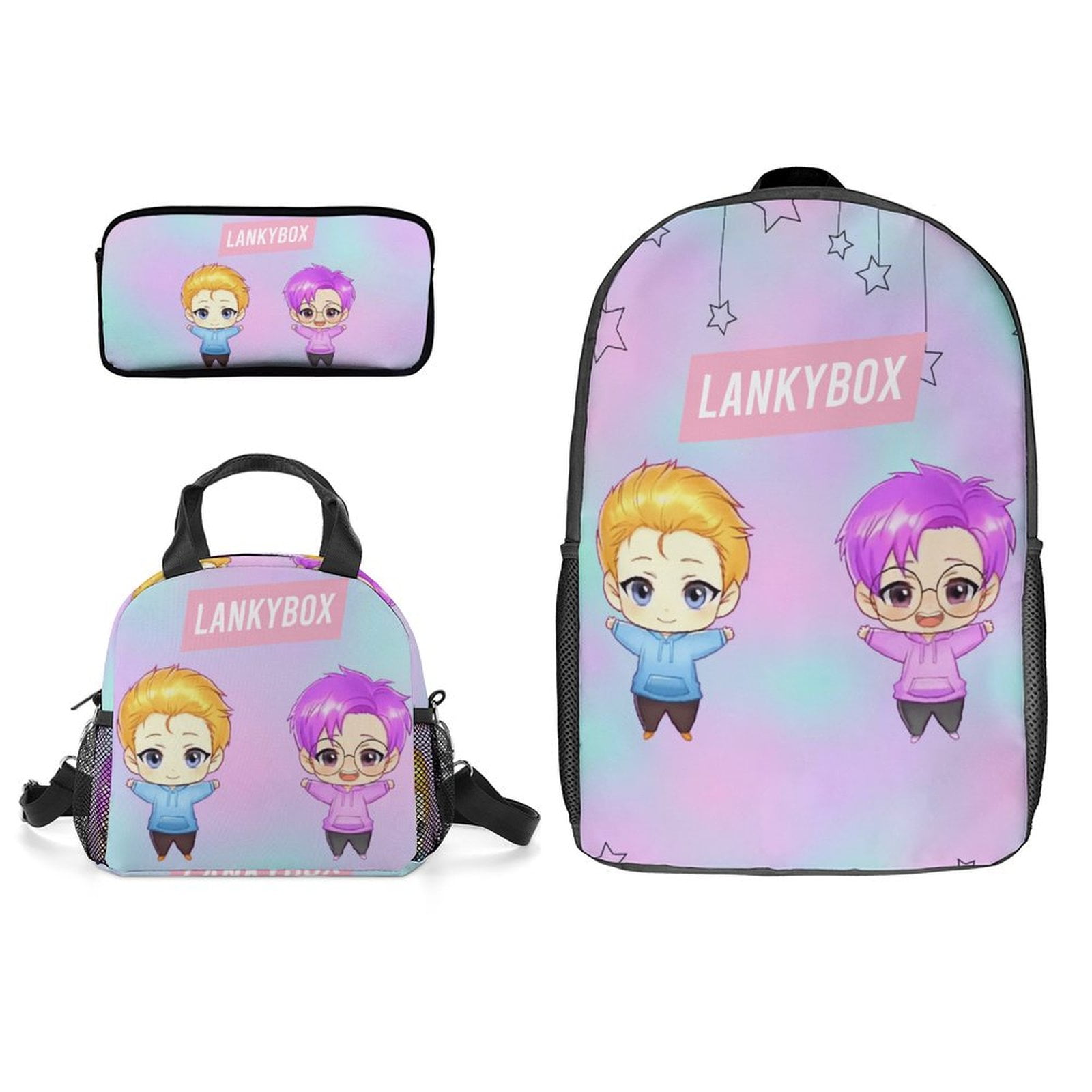 Backpack Lan-key Box With Lunch Box Pencil Bag 3Set for Men Women ...