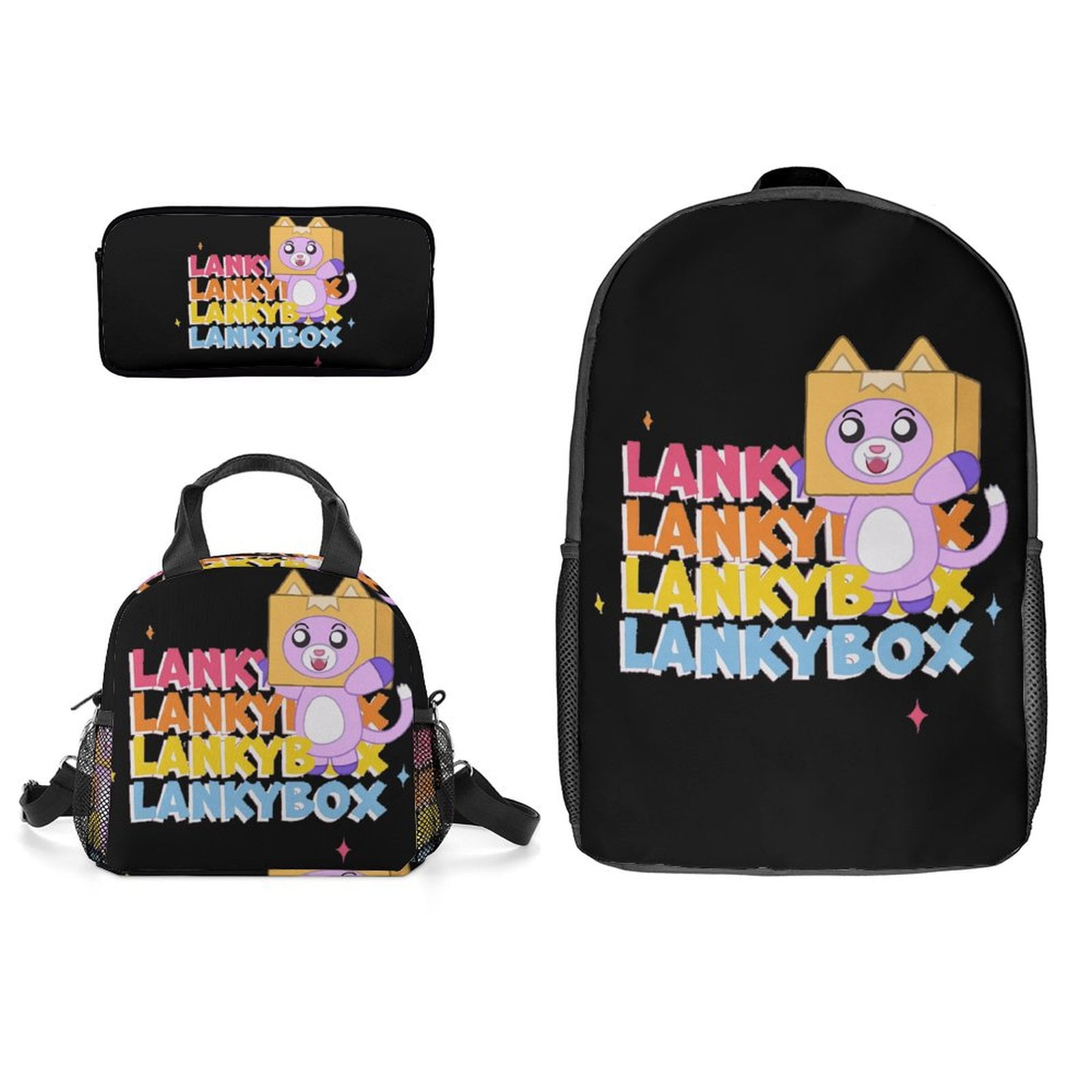 Backpack Lan-key Box With Lunch Box Pencil Bag 3Set for Men Women ...