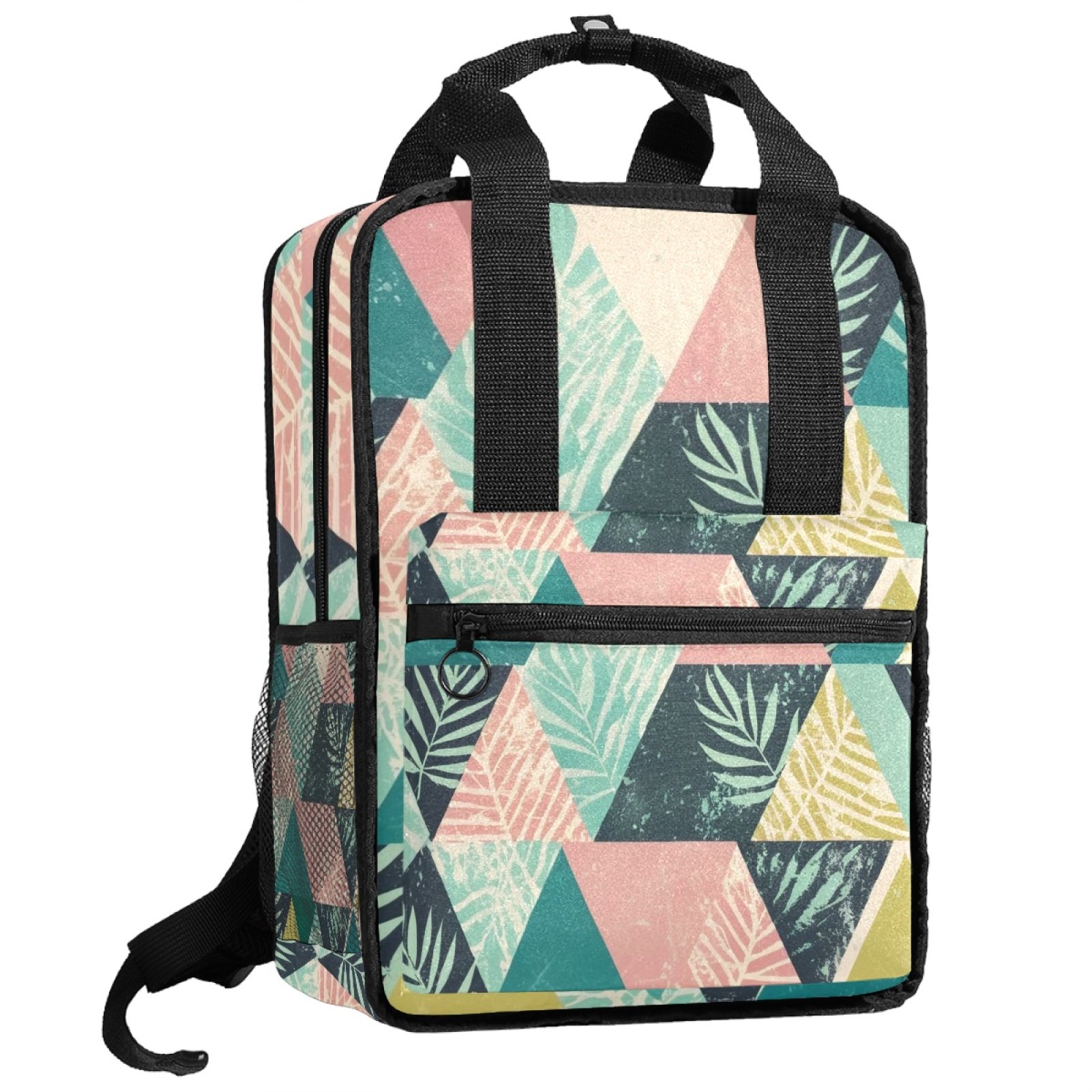 Backpack,Laptop Backpack,with Hand Strap,Exotic Palm Geometric Art by ...