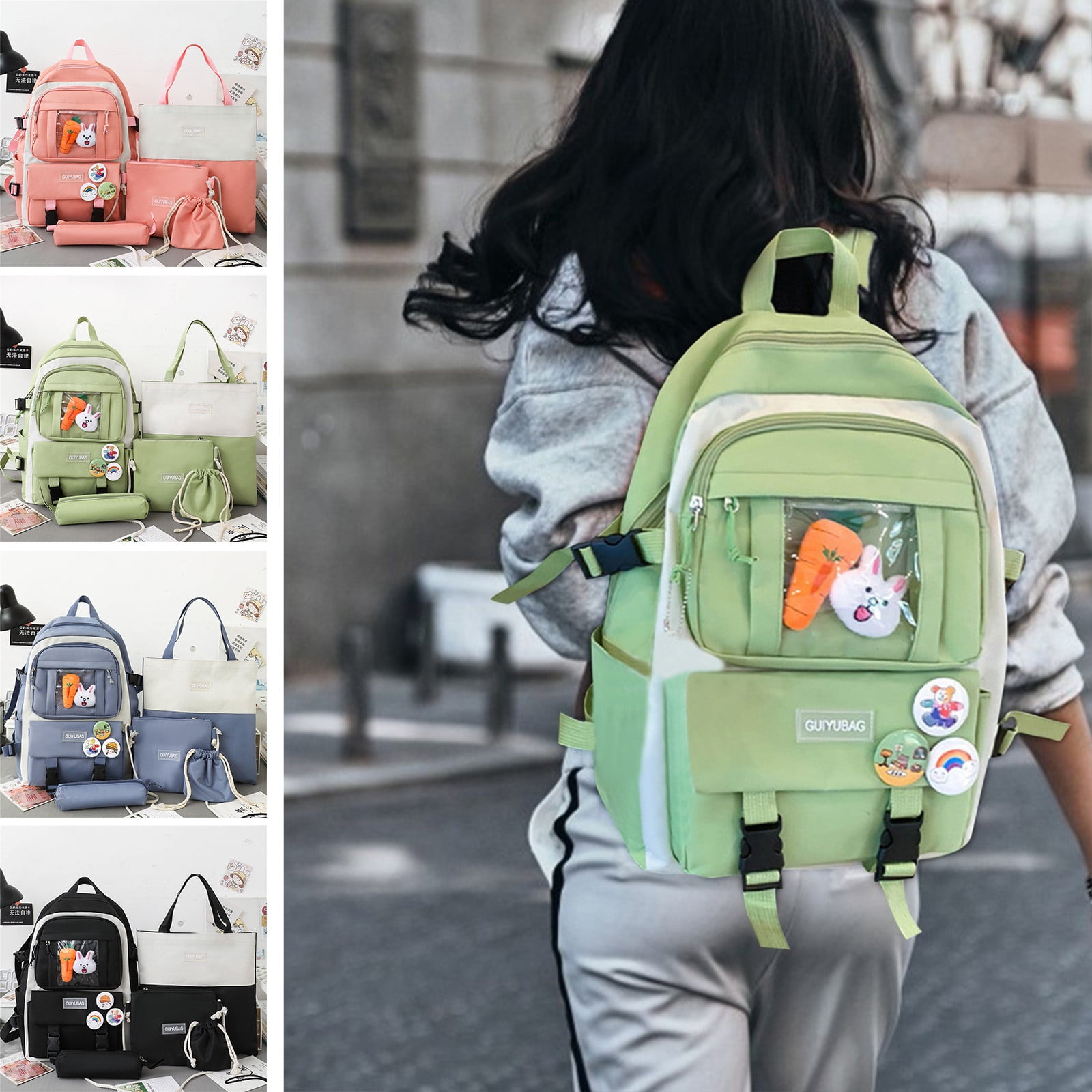 Backpack Large Capacity Messenger Bag Beam Bag Pencil Case Educational ...