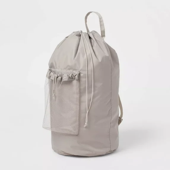 Backpack Laundry Bag Textured Gray Polyester, 3500 Volume, Multipurpose ...