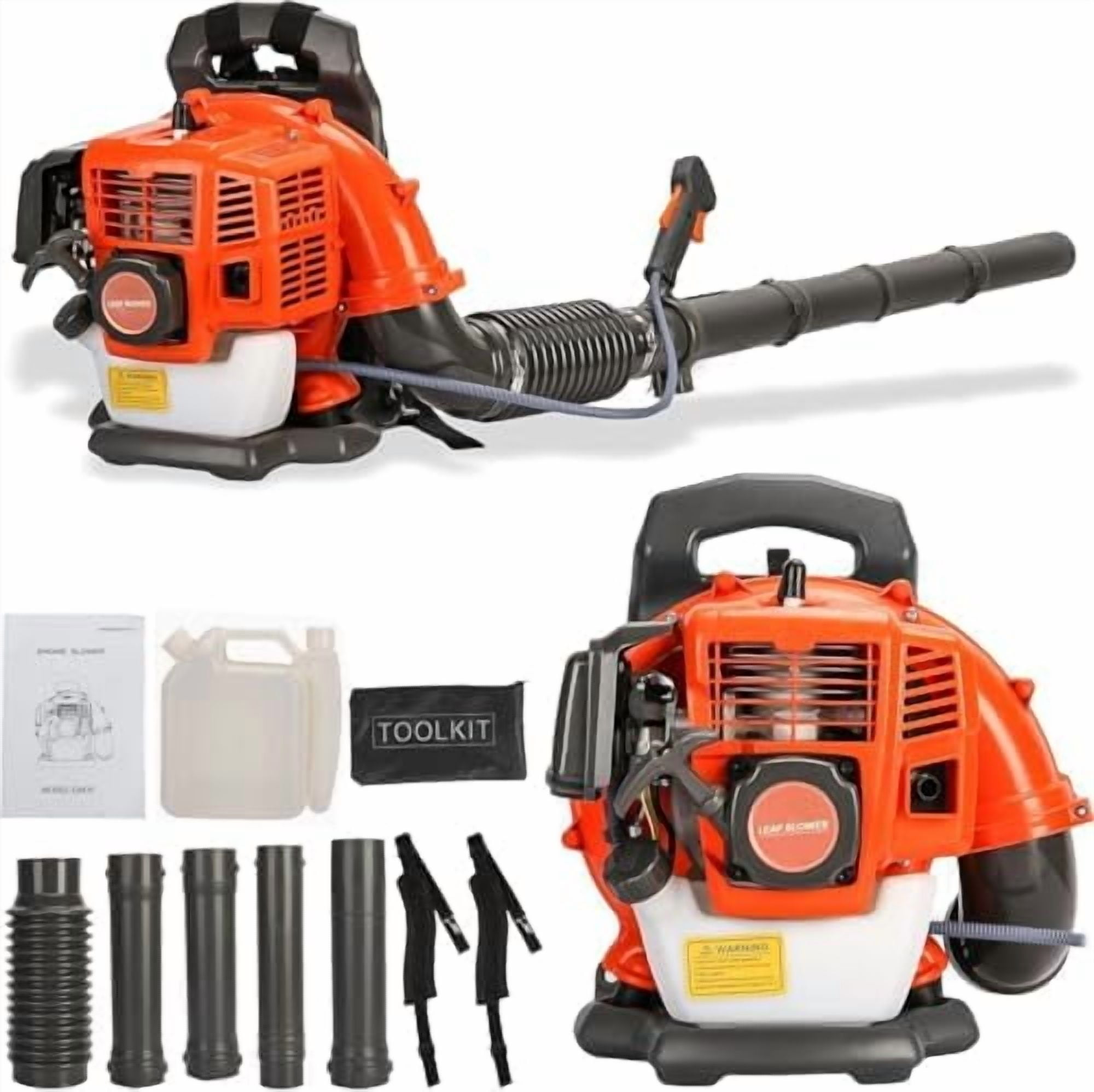 Backpack Leaf Blower 52CC Gas Powered, 205 MPH 550 CFM Air Volume 2 ...