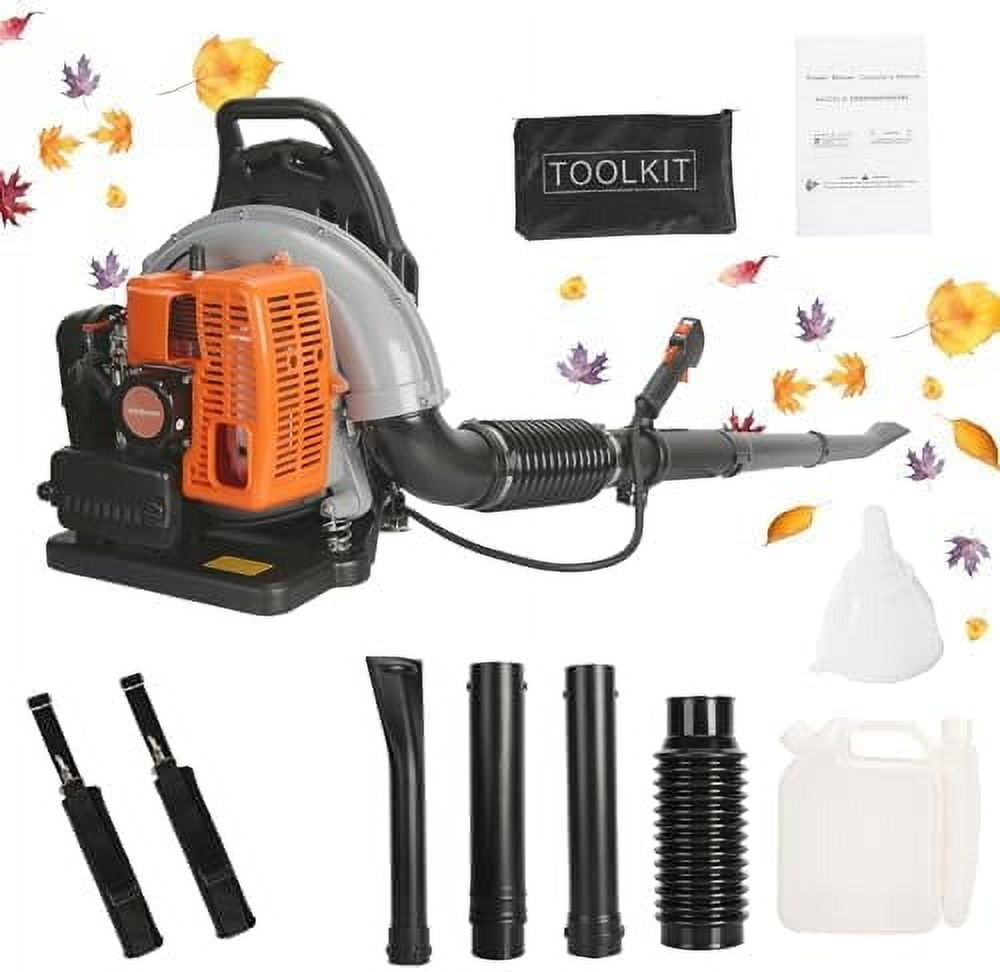 Backpack Leaf Blower, 63CC Gas Powered 2 Stroke Backpack Blower, 665CFM ...