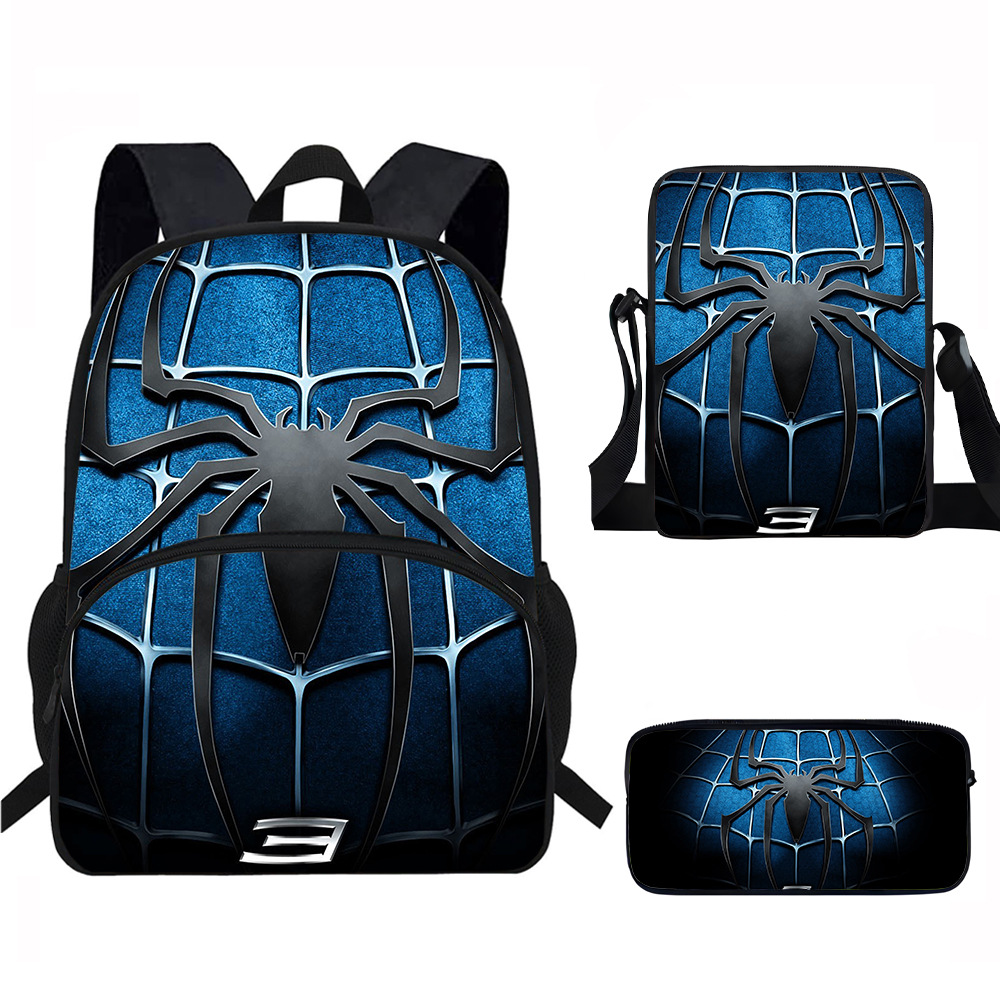 Backpack Lightweight Spi-der Man Elementary Shoulder Bag with Lunch Bag ...