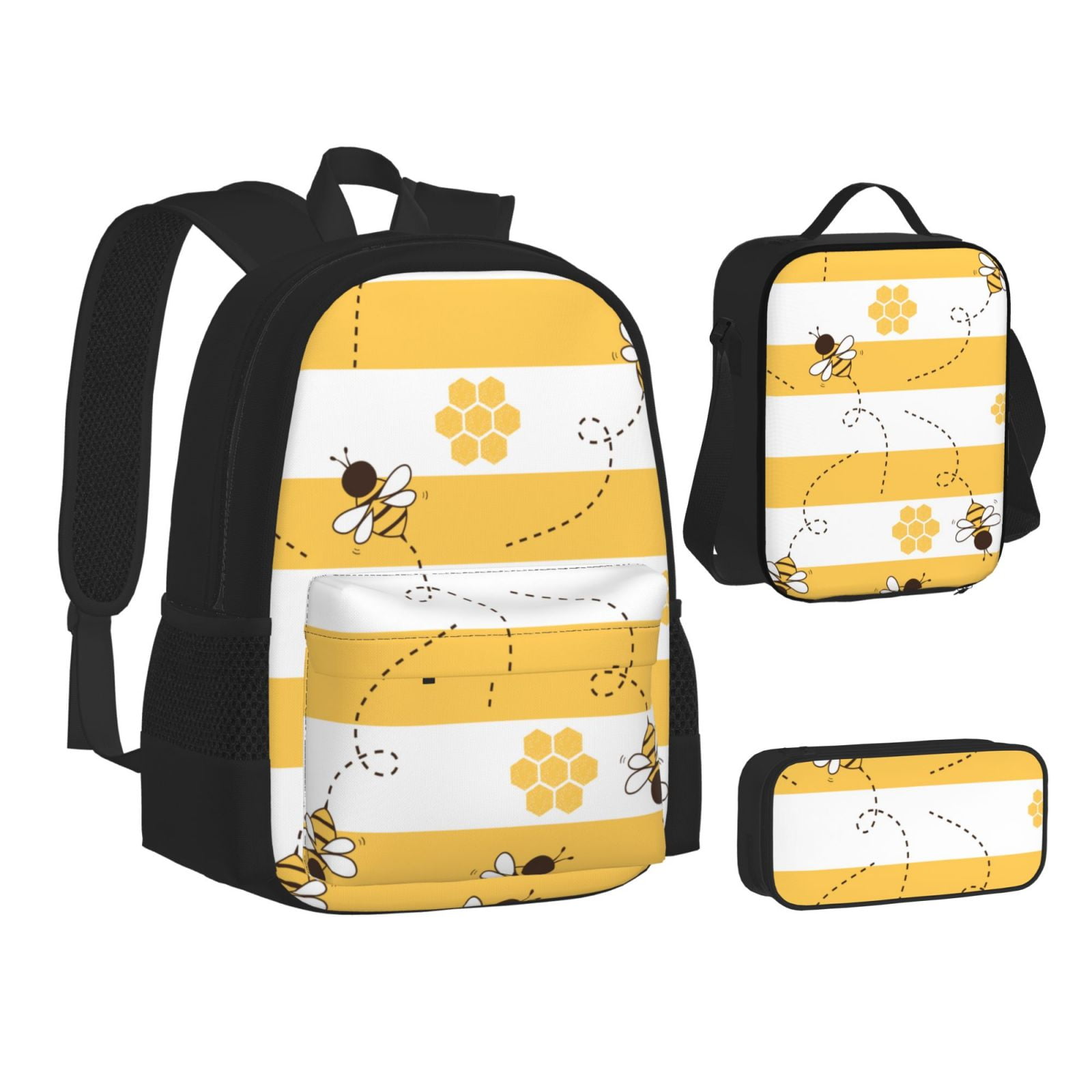 Backpack With Lunch Bag Pencil Case Set Schoolbag Laptop Backpack Lunch ...