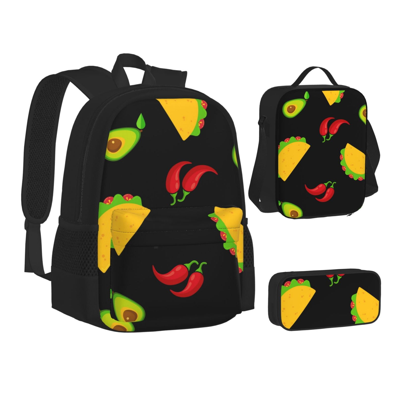 Backpack With Lunch Bag Pencil Case Set Schoolbag Laptop Backpack Lunch ...