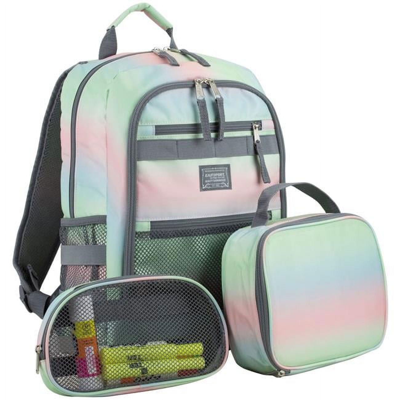 Backpack, Lunch Bag & Pencil Case Sets, Pastel Ombre - Pack of 6 ...