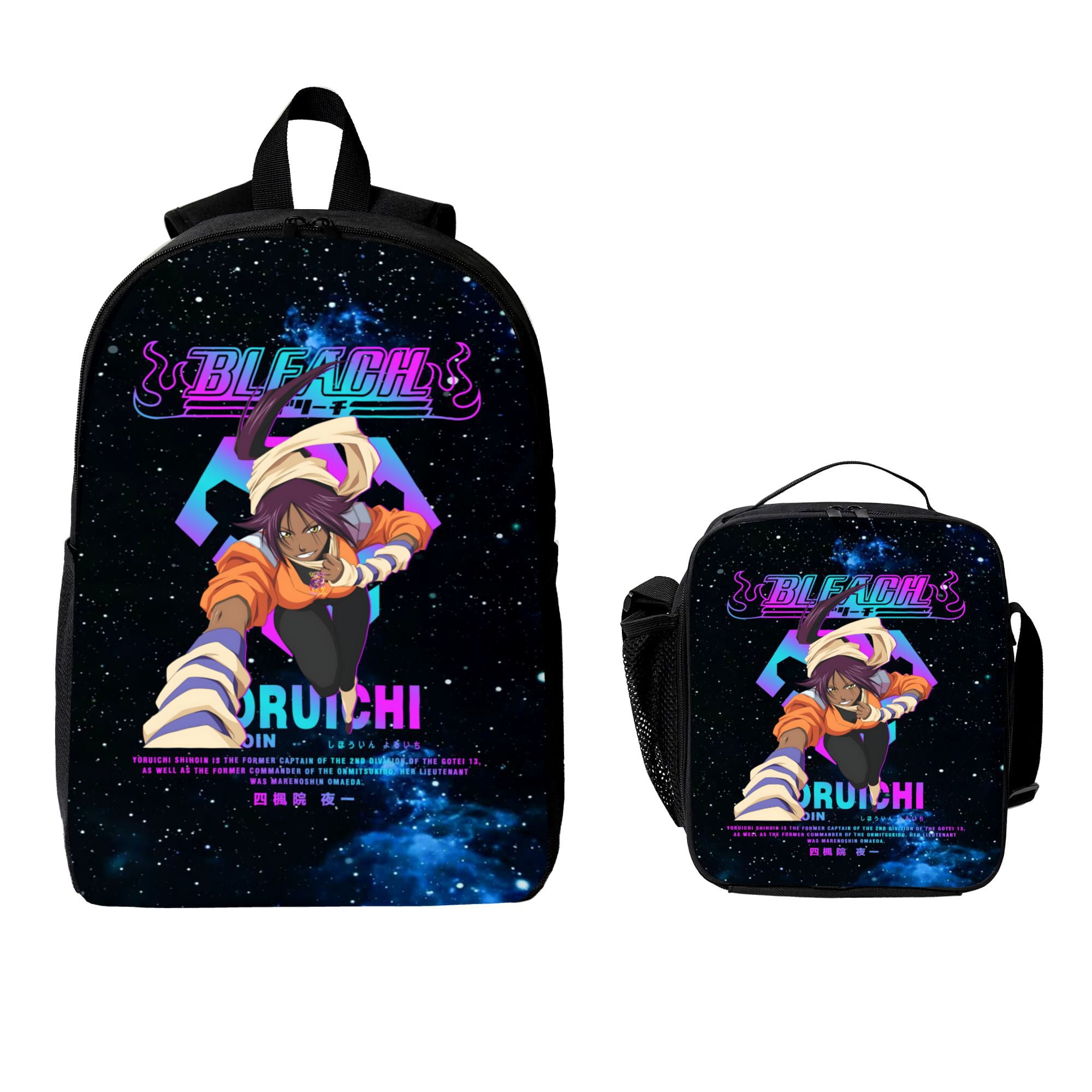 Backpack Lunch Bag Set of 2 n 1 Yoruichi Shihoin Bleach Lunch Box for ...