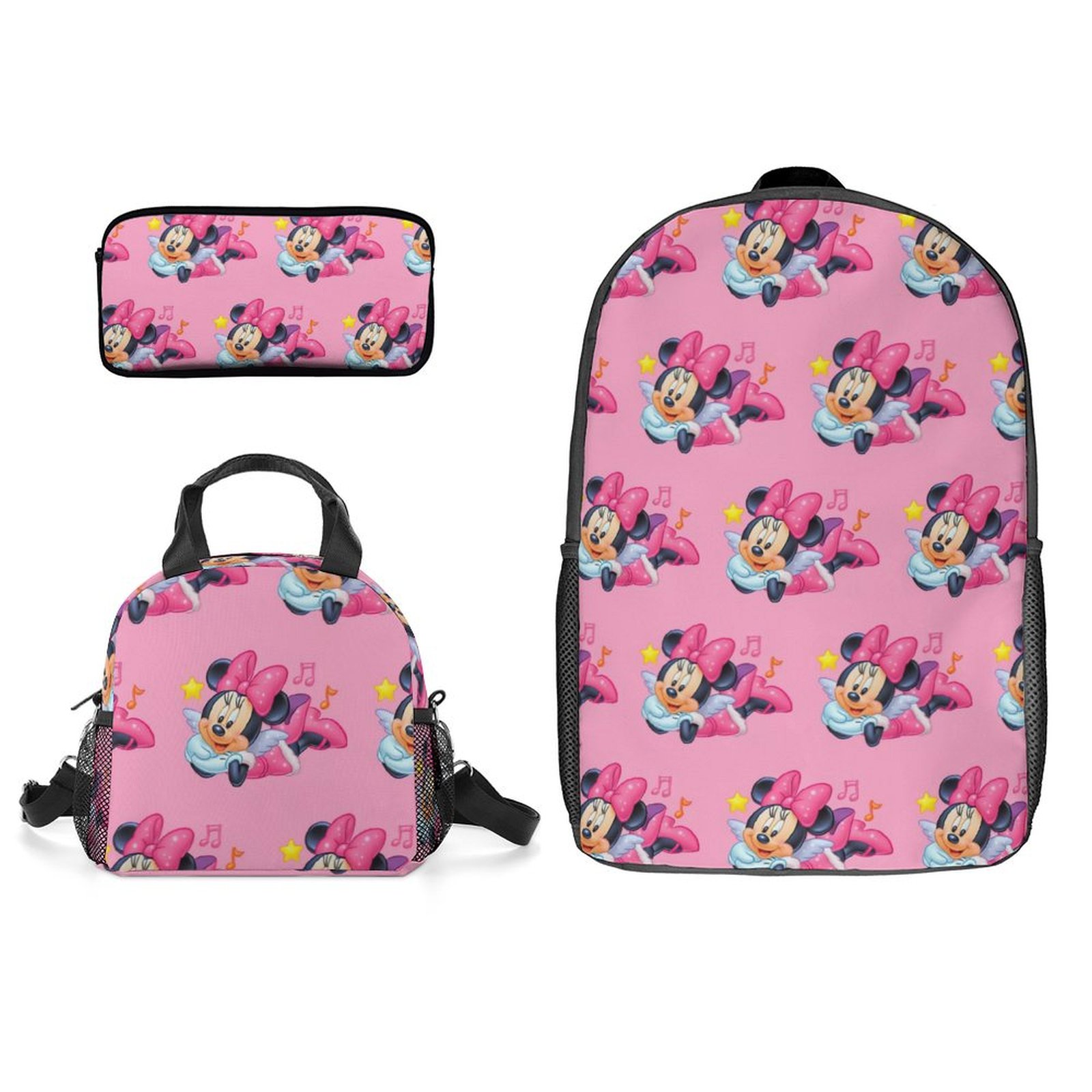 Backpack Min-nie Mouce With Lunch Box Pencil Bag 3Set for Men Women ...