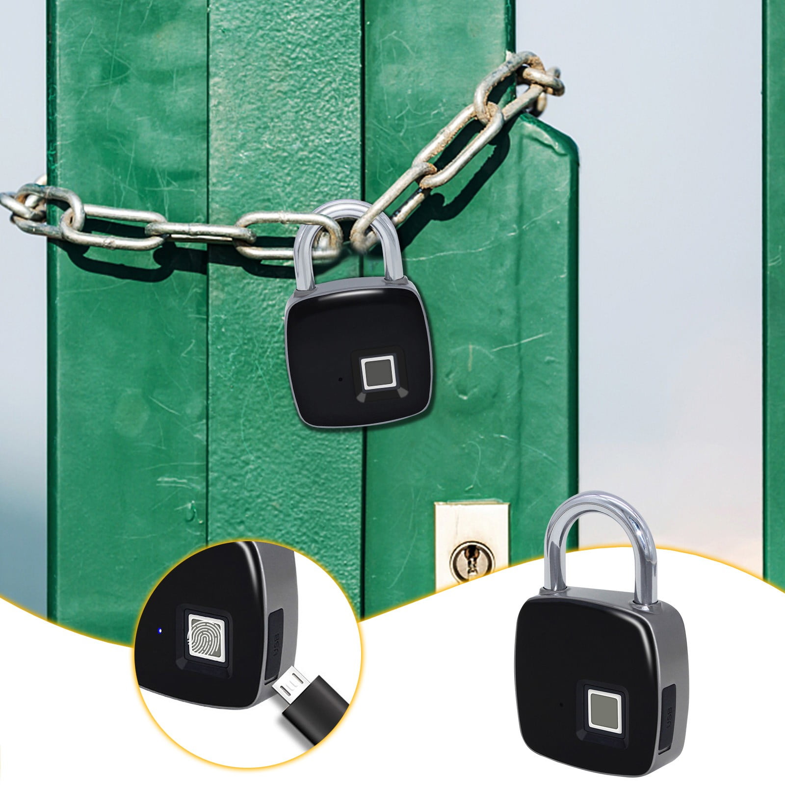 Backpack P3 Fingerprint Backpack Padlock Electronic Intelligent ...