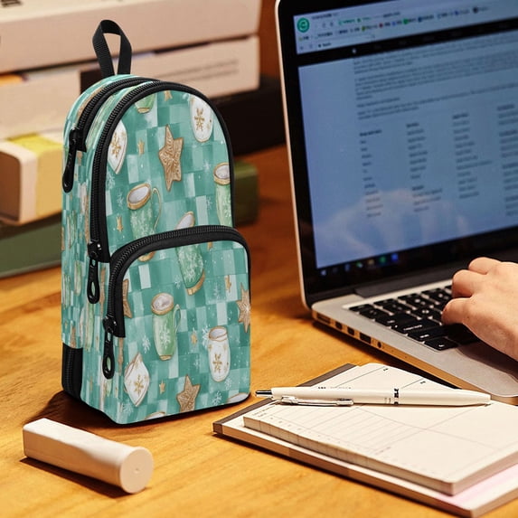 Backpack Pencil Case, 3 Compartment Large Capacity Oxford Fabric Pencil ...