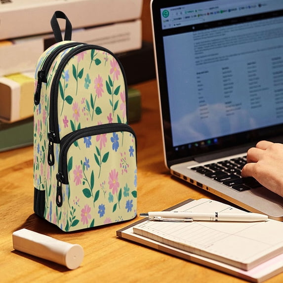 Backpack Pencil Case, 3 Compartment Large Capacity Oxford Fabric Pencil ...