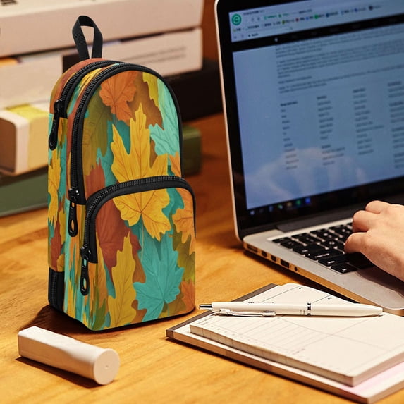 Backpack Pencil Case, 3 Compartment Large Capacity Oxford Fabric Pencil ...