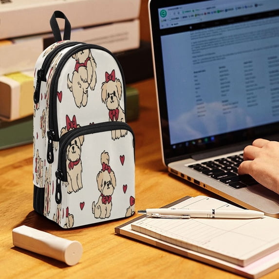 Backpack Pencil Case, 3 Compartment Large Capacity Oxford Fabric Pencil ...