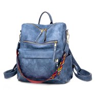 Vansarto Women Fashion Zipper Medium Backpack Purse Faux Leather ...