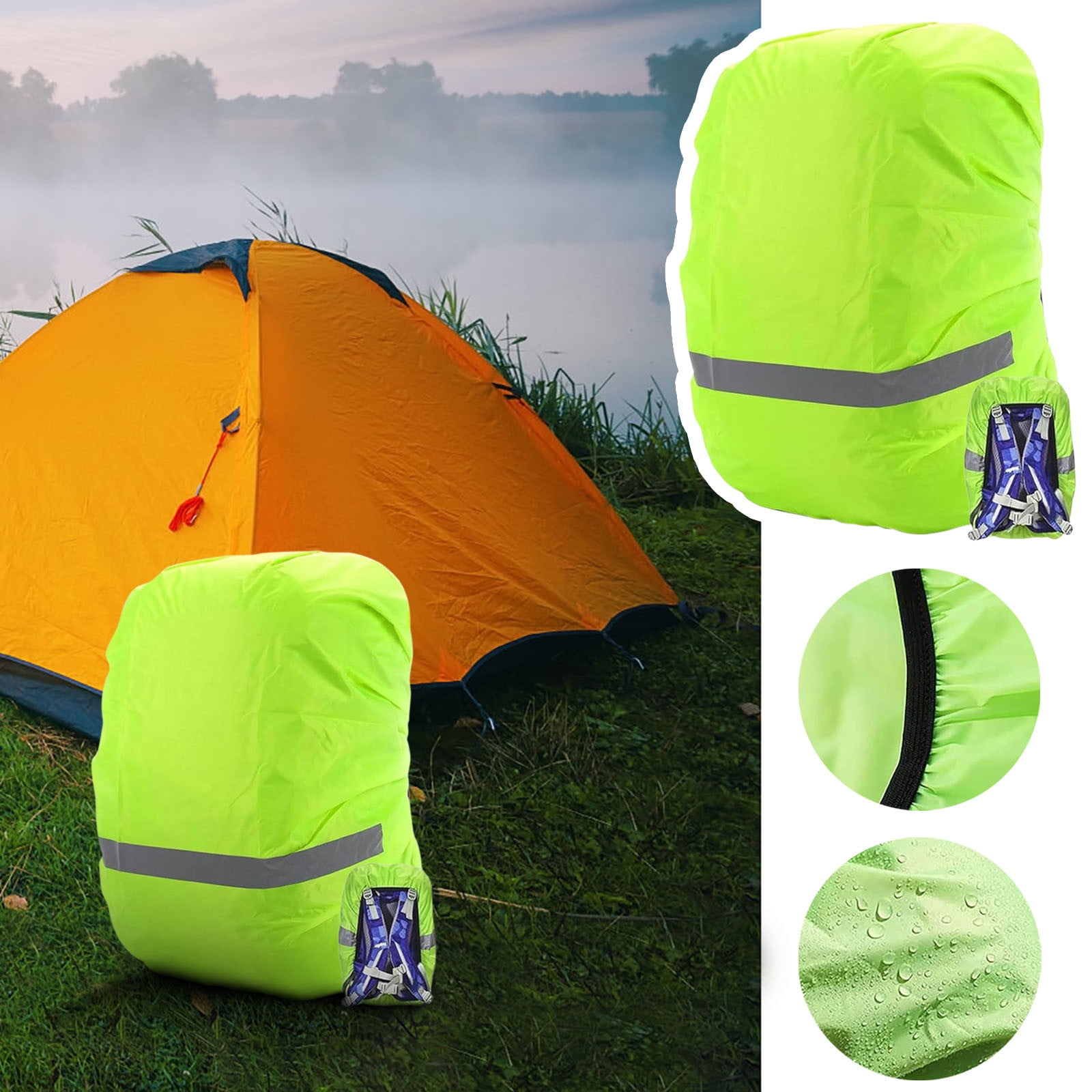 Backpack Rain Cover Fluorescent Color 18-25L Backpack Dust Cover ...