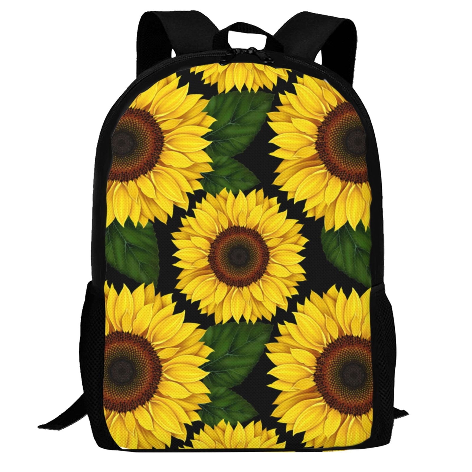 Backpack for School Girls Boys - yellow Sunflower Realistic Aesthetic ...