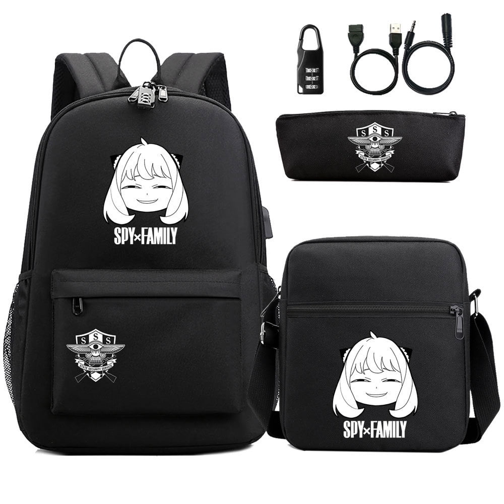 Backpack Set with USB Charging, Spy x Family Theme - Perfect for School ...
