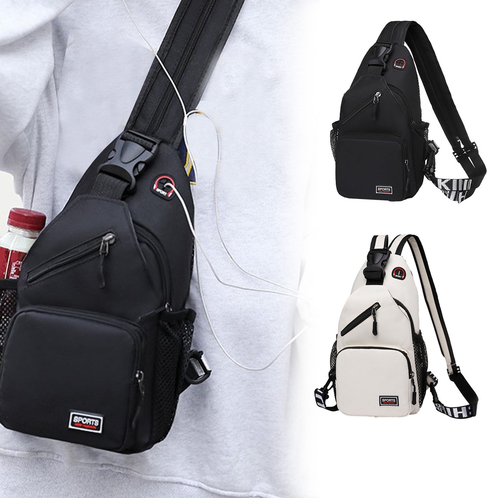 Backpack Shoulder Strap Bag, Changeable Messenger Style, 2 Mesh Pockets ...