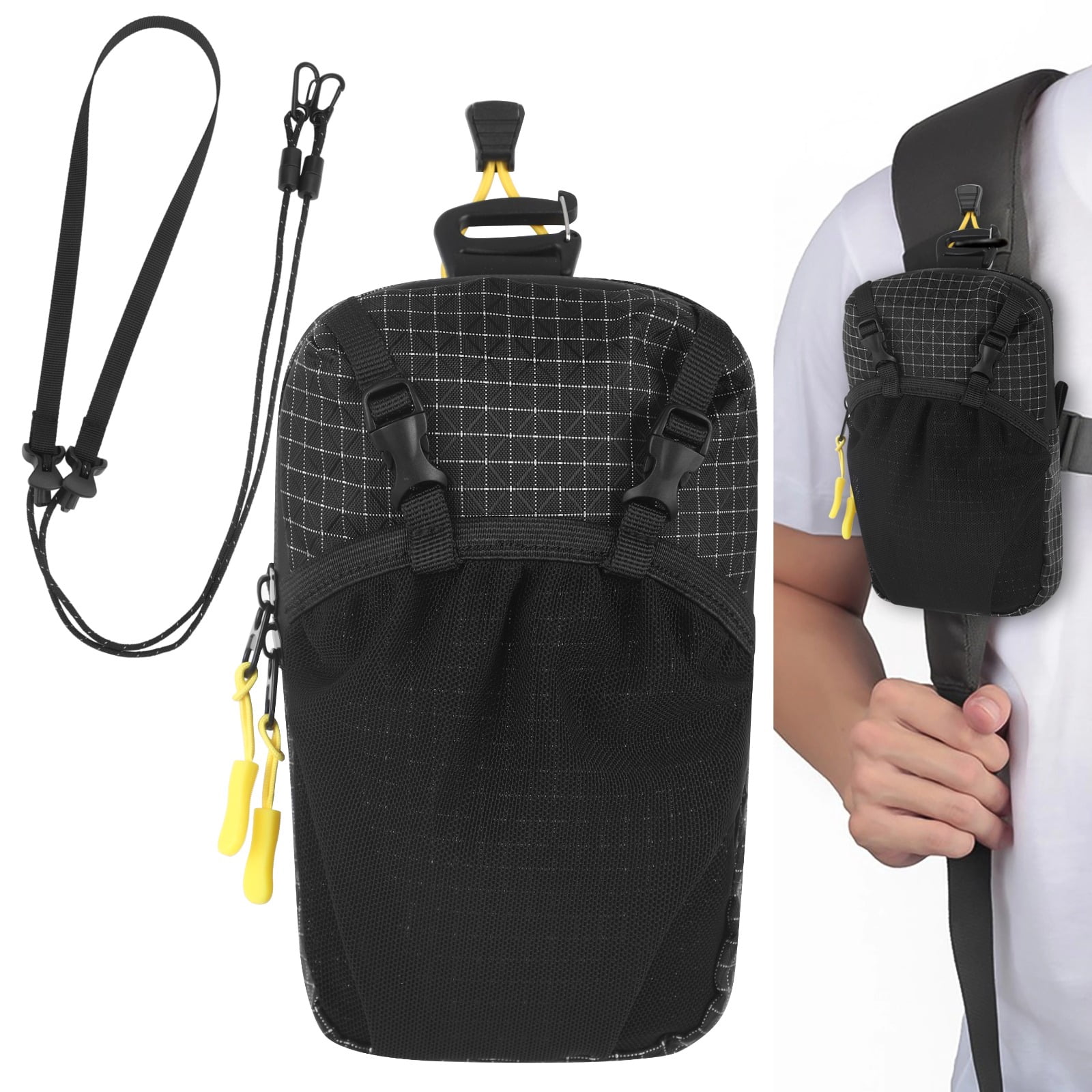 Backpack Shoulder Strap Pouch, 7.9 x 4.7 in Detachable Lightweight ...
