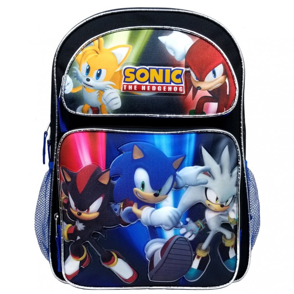 "Sonic The Hedgehog Backpack, Shadow Sonic Silver Design, Large 16""x12 ...