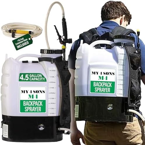 Backpack Sprayer - MY4SONS 4-Gallon Battery Powered – Electric Sprayer ...
