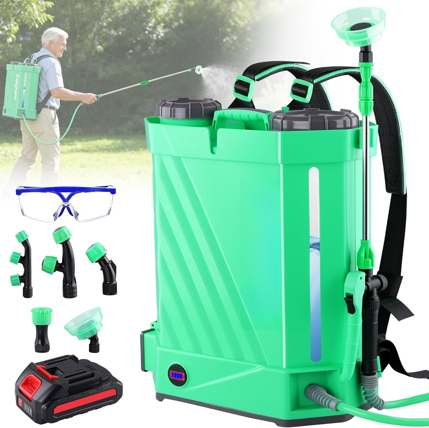 Backpack Sprayer with Mixer 4.2 Gallon, Upgraded Backrest & Strap, Adjustable PSI 0-100, Garden ...